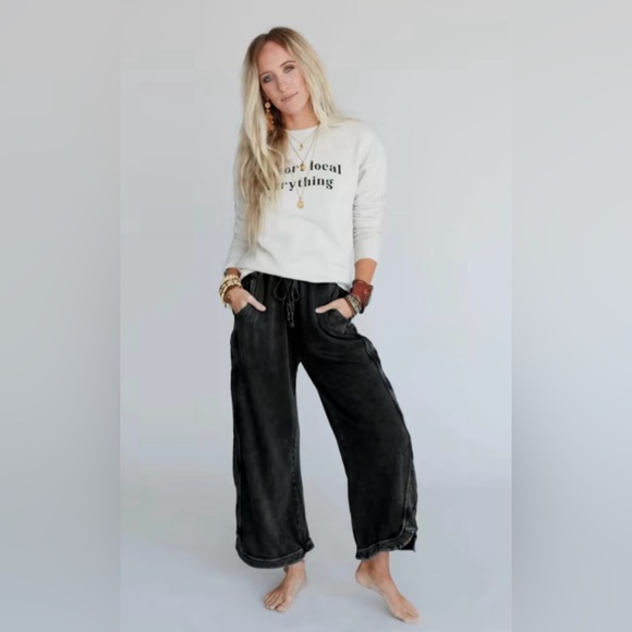 Three Bird Nest | Pants & Jumpsuits | So Comfy Wide Leg Crop Fit Pants ...